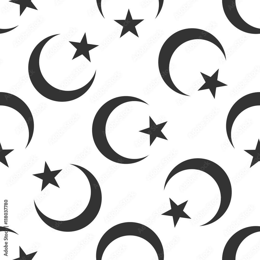 Islam symbol icon pattern on white background. Adobe illustrator Stock ...