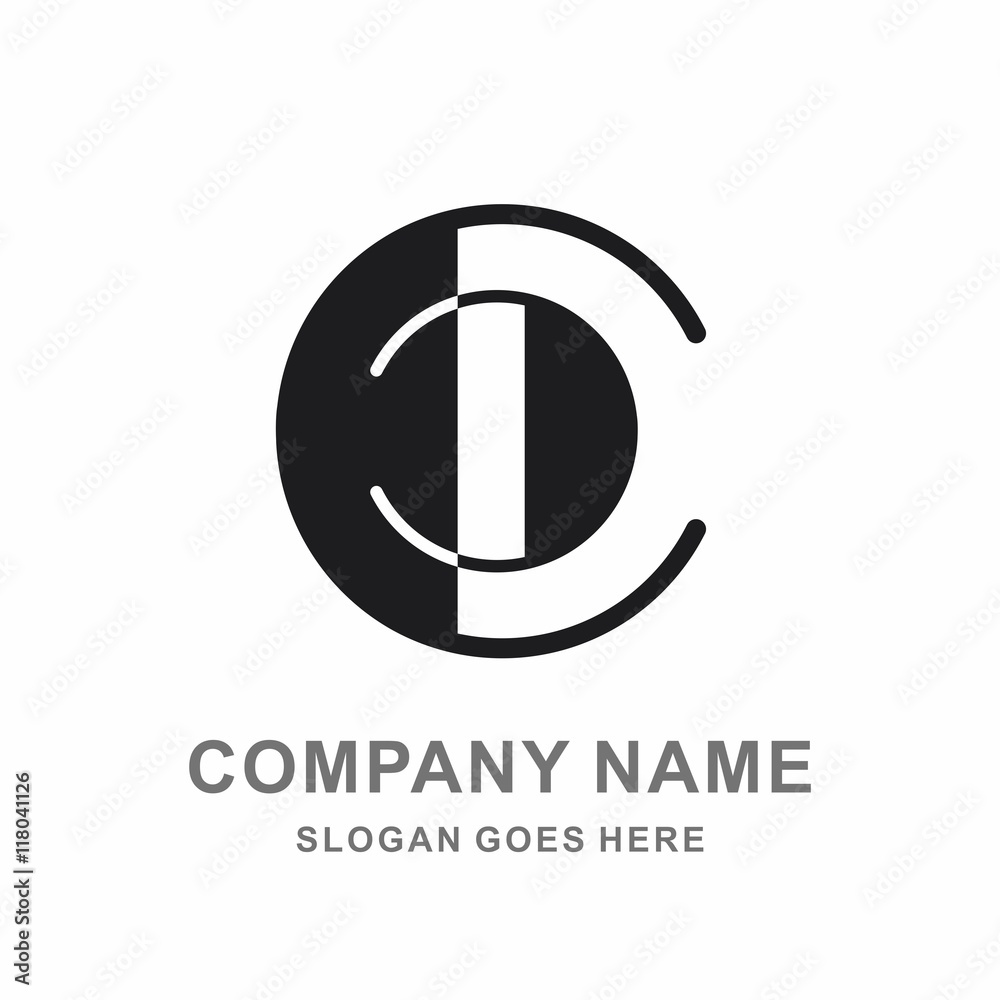 Monogram Letter Double C Geometric Circle Vector Logo Template Stock ...