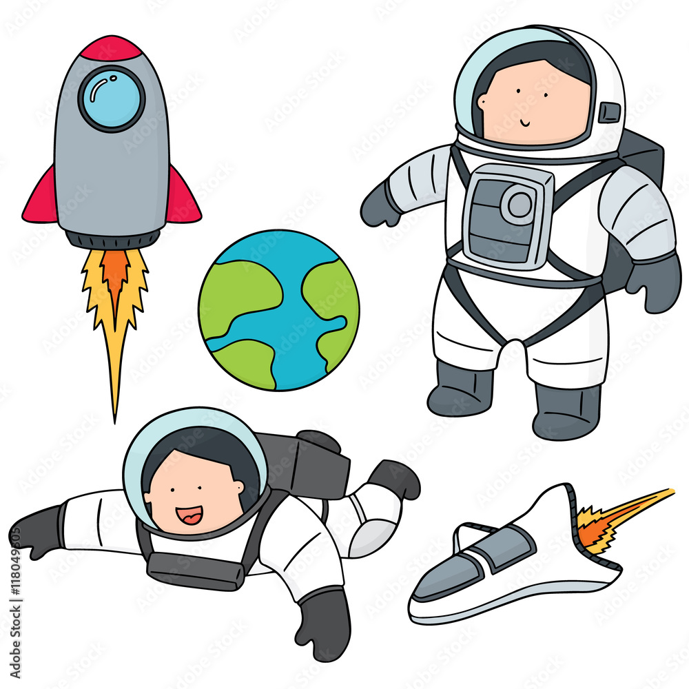 vector set of astronaut Stock Vector | Adobe Stock