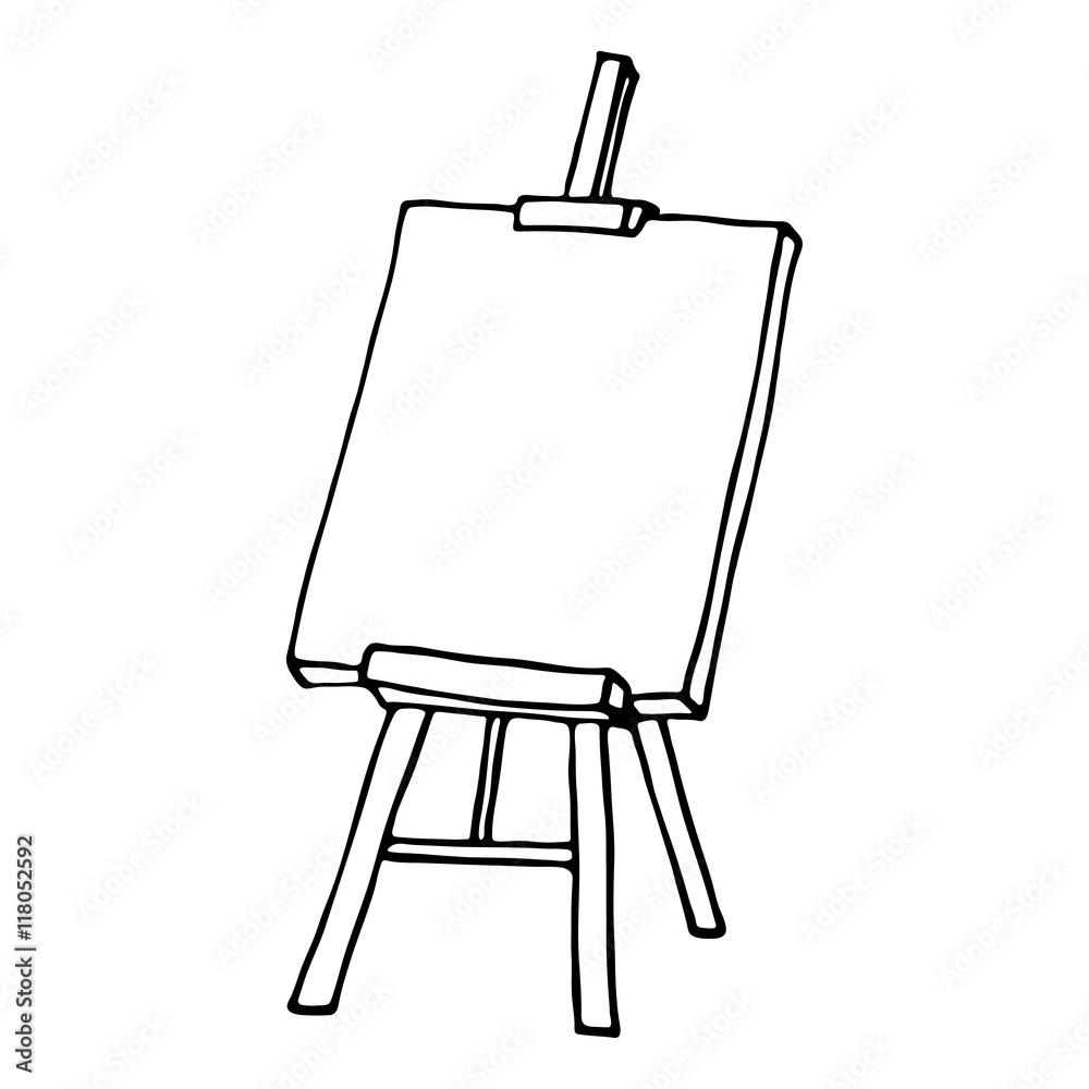 Easel icon. Outlined Stock Vector | Adobe Stock