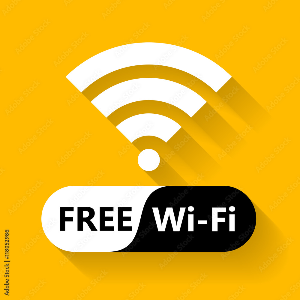 Free wifi icon. Wireless connection sticker Stock Vector | Adobe Stock