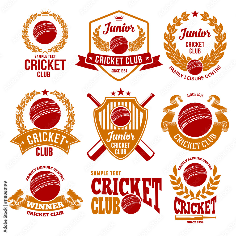 Cricket Club Emblems Stock Vector | Adobe Stock
