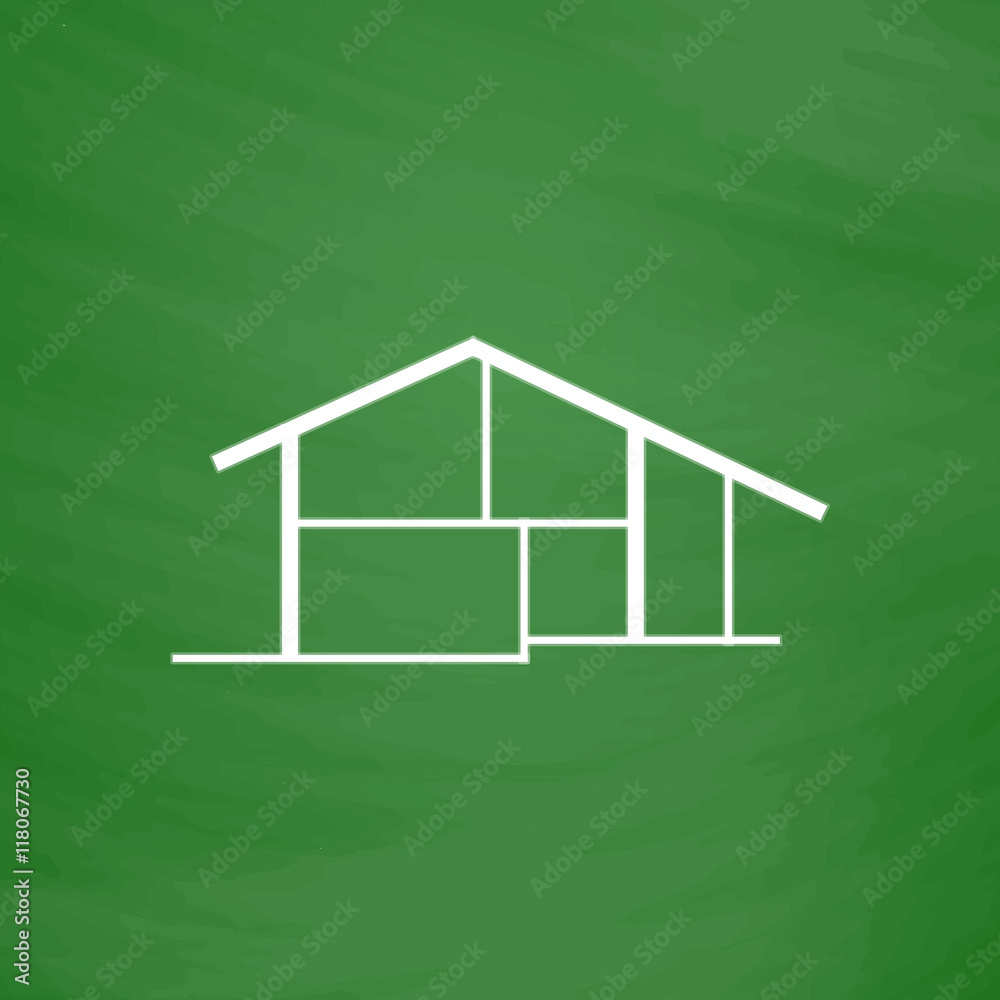 Modern house icon, sign and button Stock Vector | Adobe Stock