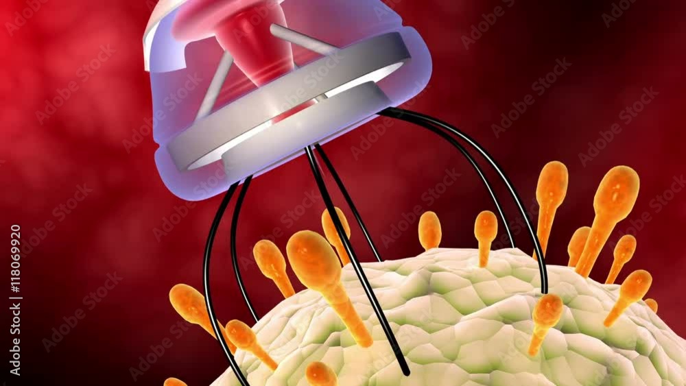 Nanobots attacing a virus. Stock Video | Adobe Stock