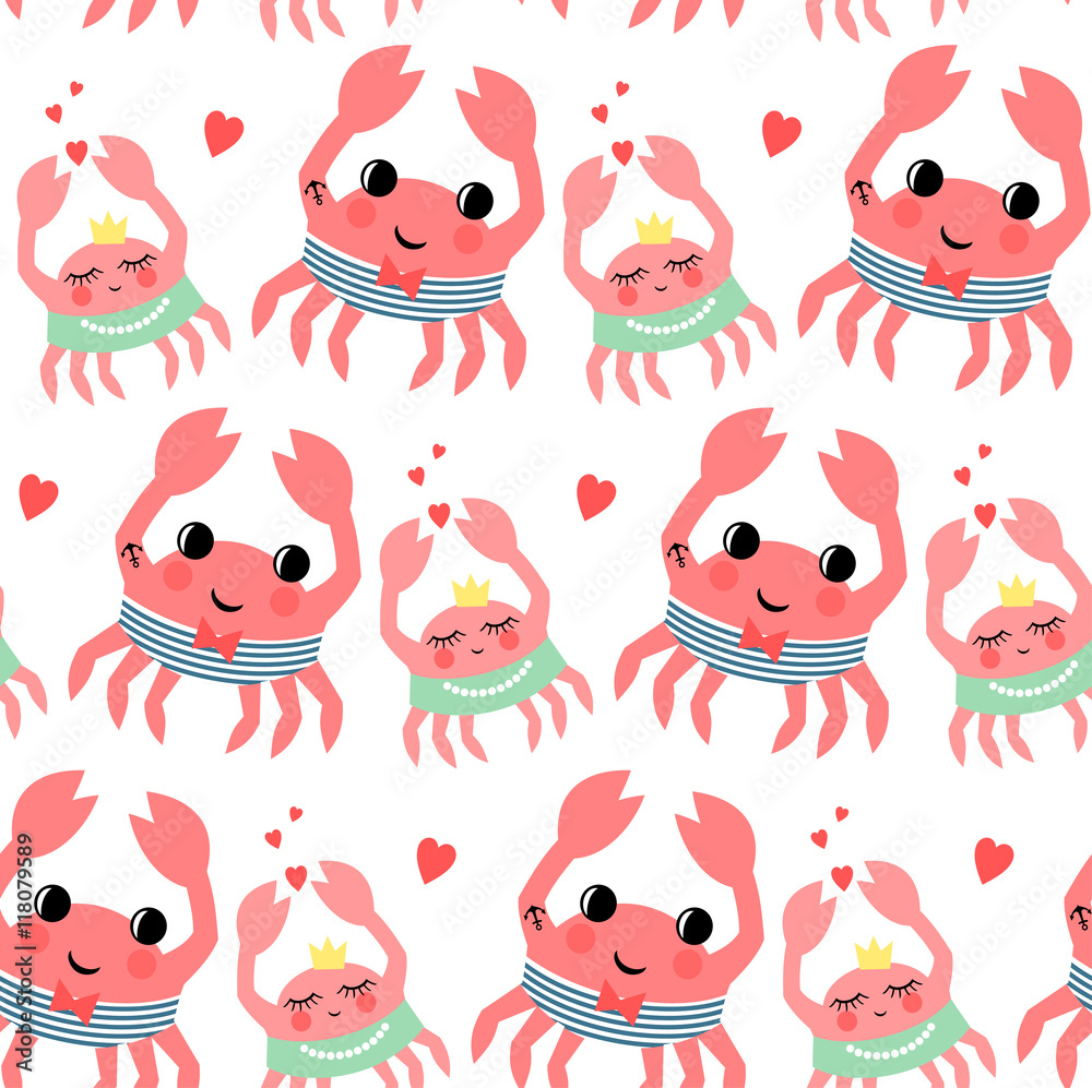 Cute Girl Crab Cartoon