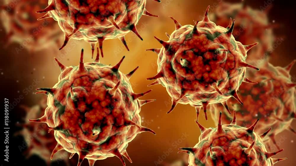 Microscopic visualization of the varicella-zoster virus. vídeo de Stock ...