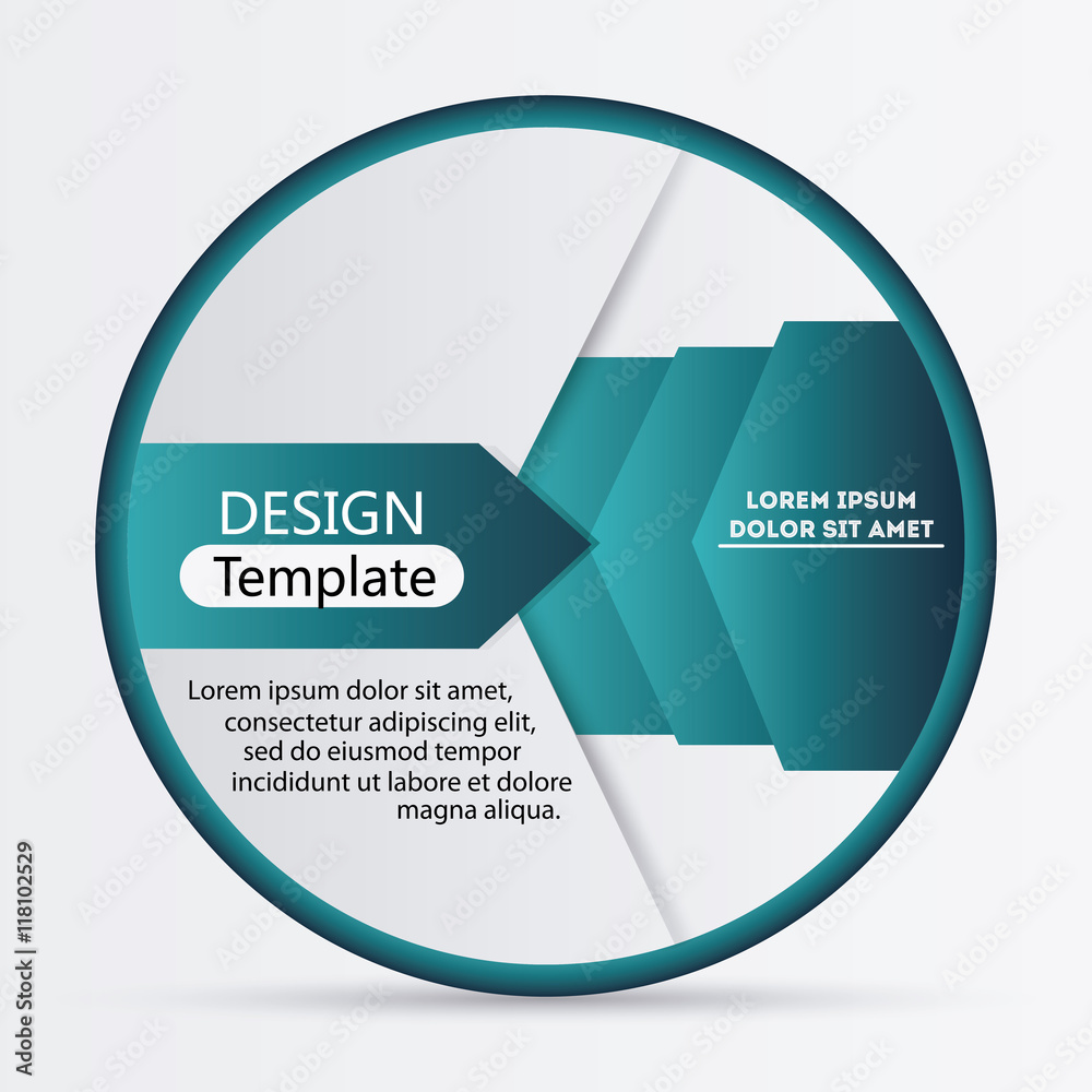 design template blue circle website decoration layout icon, vector ...