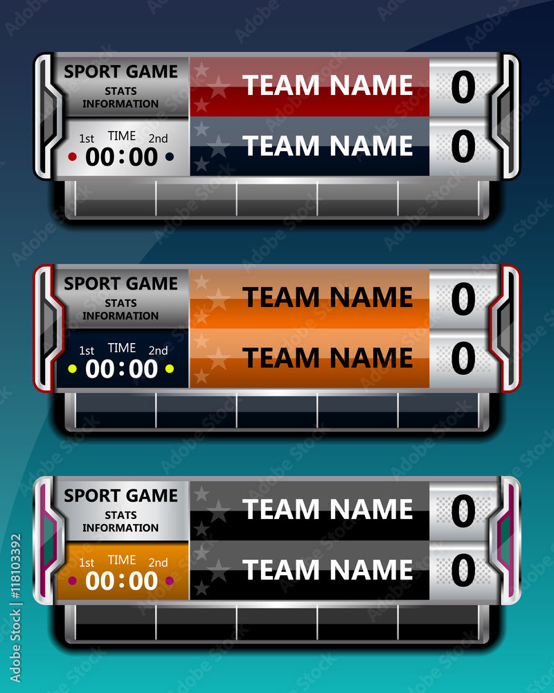 scoreboard timer sport template for football soccer, vector ...