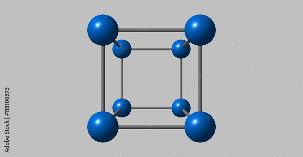 Cobalt crystal structure isolated on grey Stock Illustration | Adobe Stock