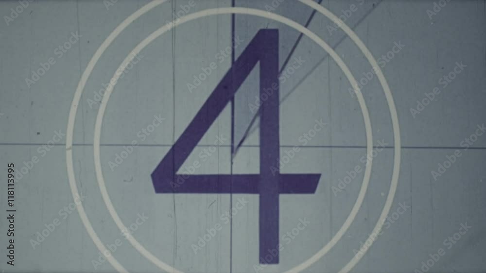 Vintage Video Projector Countdown Stock Video | Adobe Stock