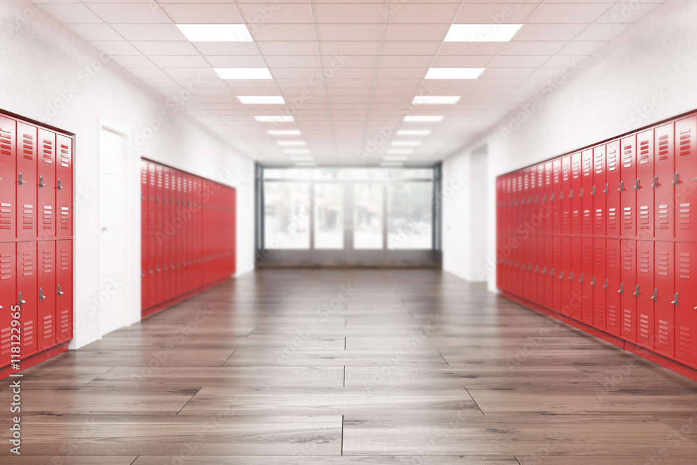High school lobby interior Stock Photo | Adobe Stock