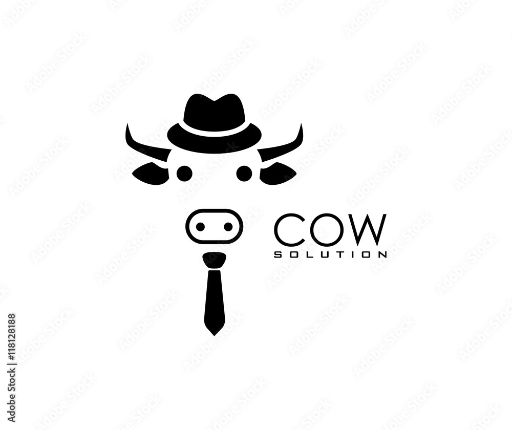 Cow logo Stock Vector | Adobe Stock