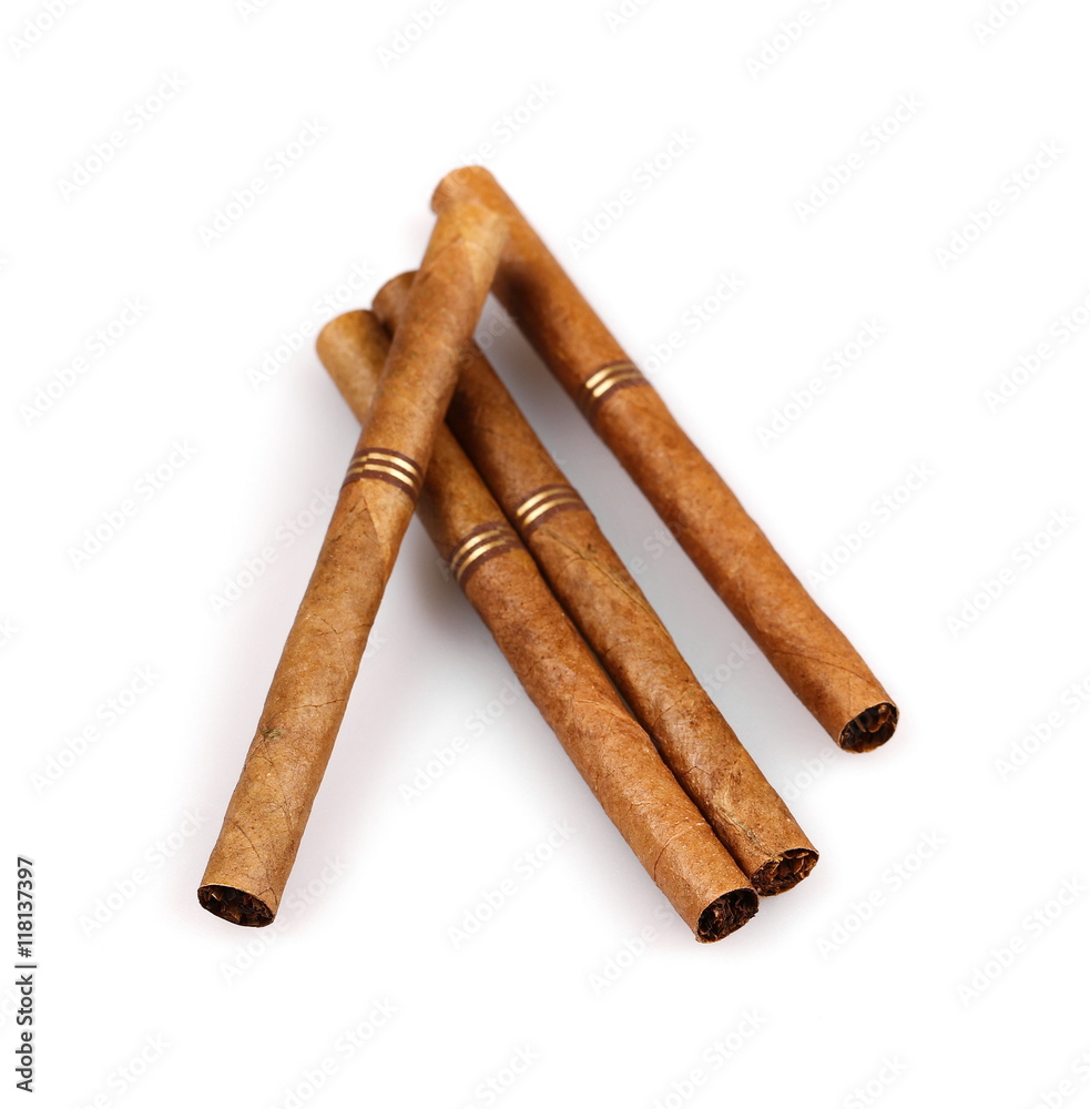 Luxury cigarillo isolated over white background Photos | Adobe Stock