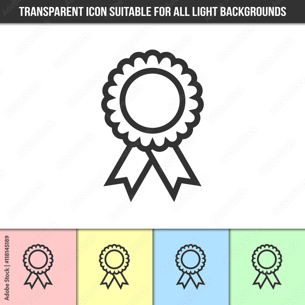 Simple outline transparent rosette icon on different types of light ...