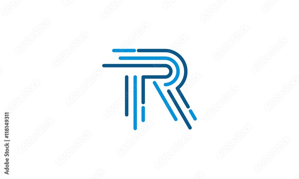 Amazing Letter R Line Stock Vector | Adobe Stock