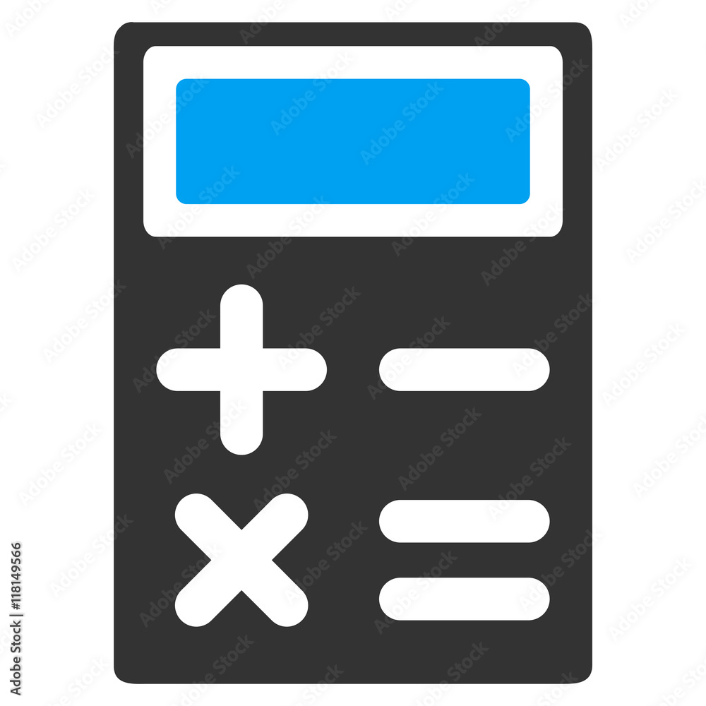 Calculator icon. Vector style is bicolor flat iconic symbol with ...