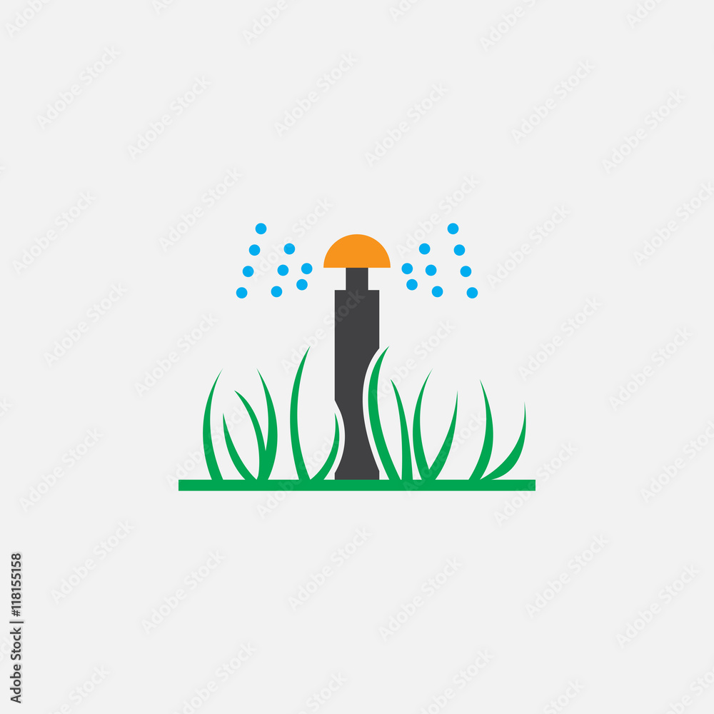 automatic sprinkler icon vector, solid logo illustration, colorful ...