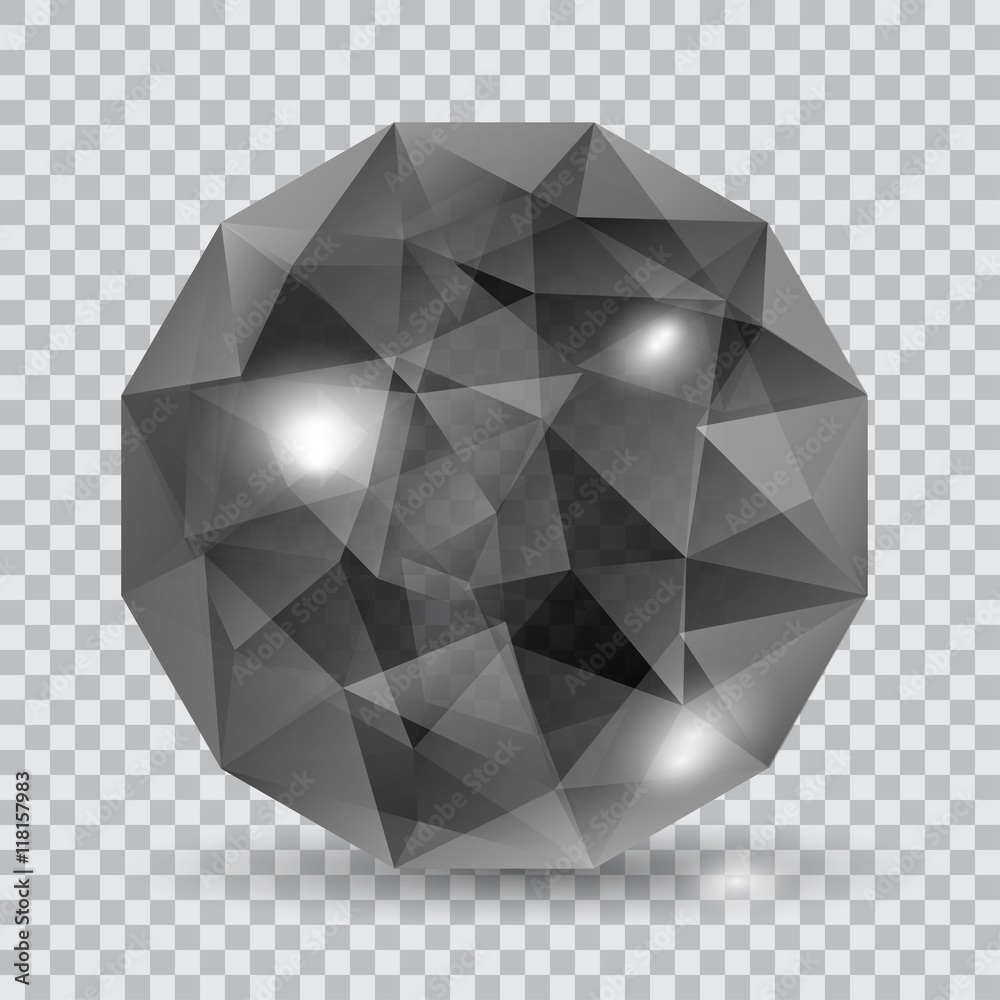 Black translucent crystal. Transparency only in vector file vector de ...