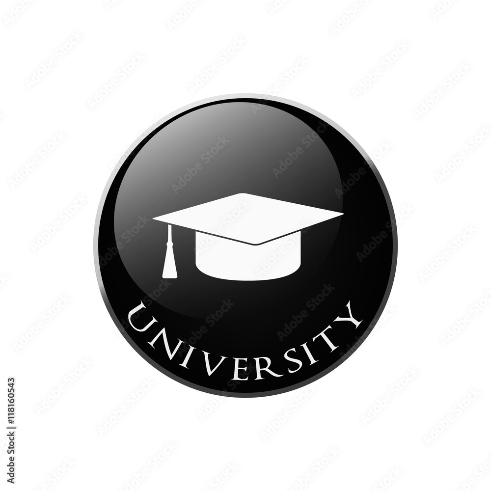 Graduation cap sign icon. Higher education symbol. Graphic design ...