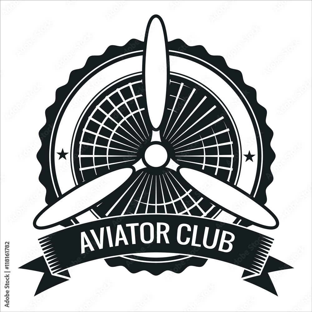Airplane propeller emblem. Aviators club logo Stock Vector | Adobe Stock
