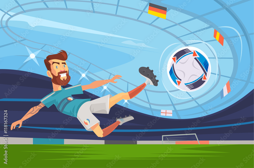 Soccer football player. Vector flat cartoon illustration Stock Vector ...