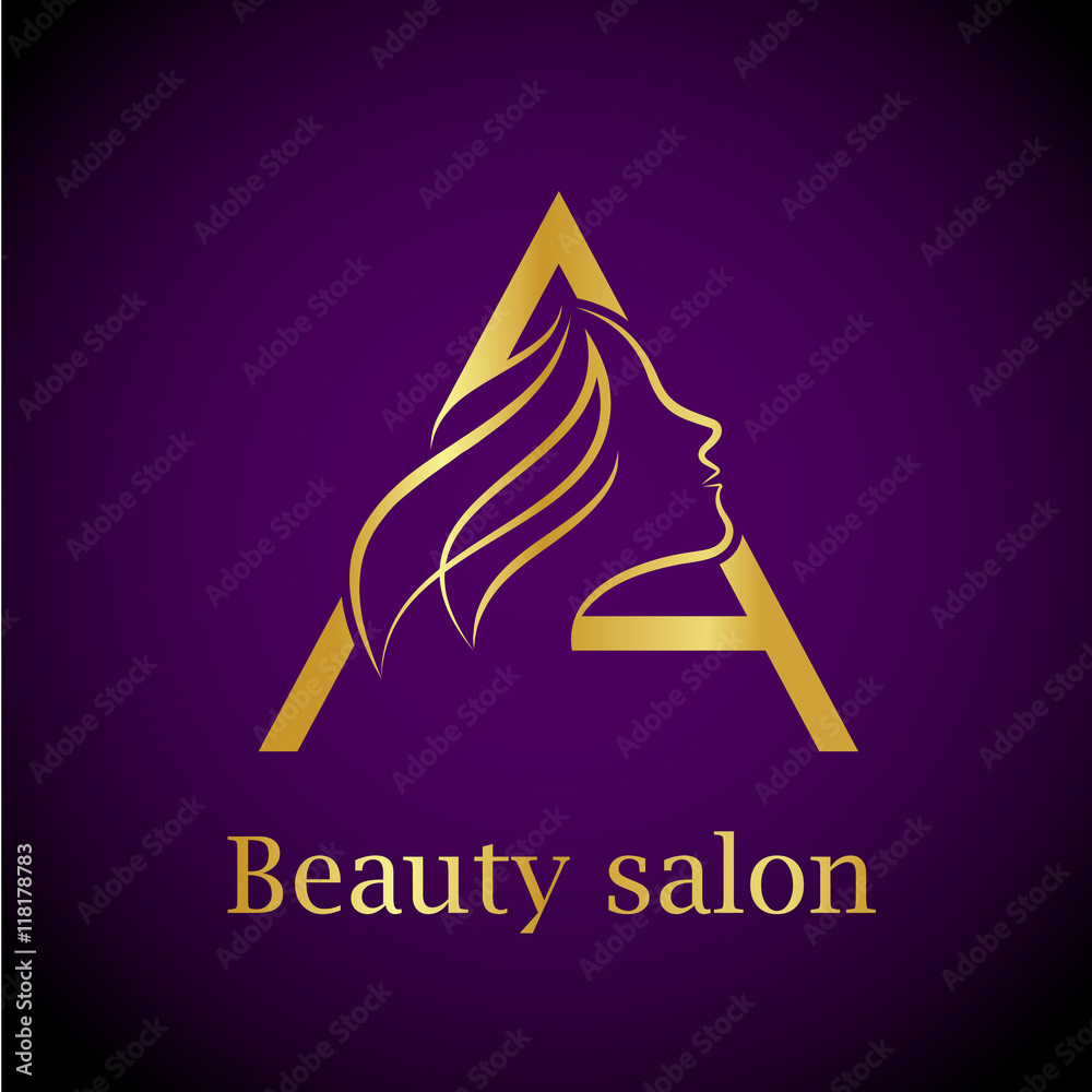 Abstract letter A logo,Gold Beauty salon logo design template Stock ...