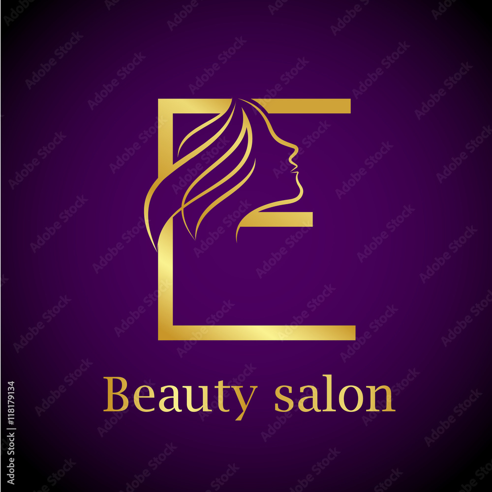 Abstract letter E logo,Gold Beauty salon logo design template Stock ...