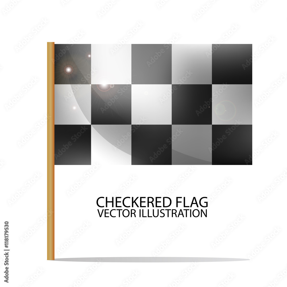 Checkered Flag. Race Symbol. Realistic Vector Illustration. Stock ...