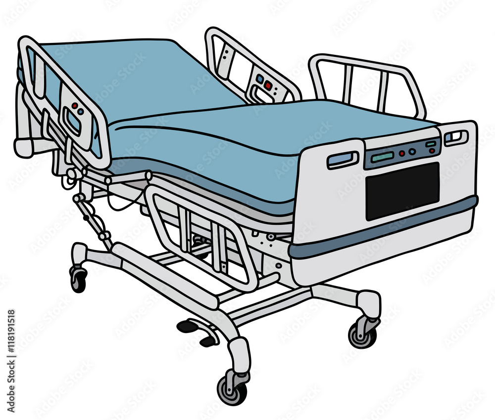 Hospital position bed / Hand drawing, vector illustration Stock Vector ...