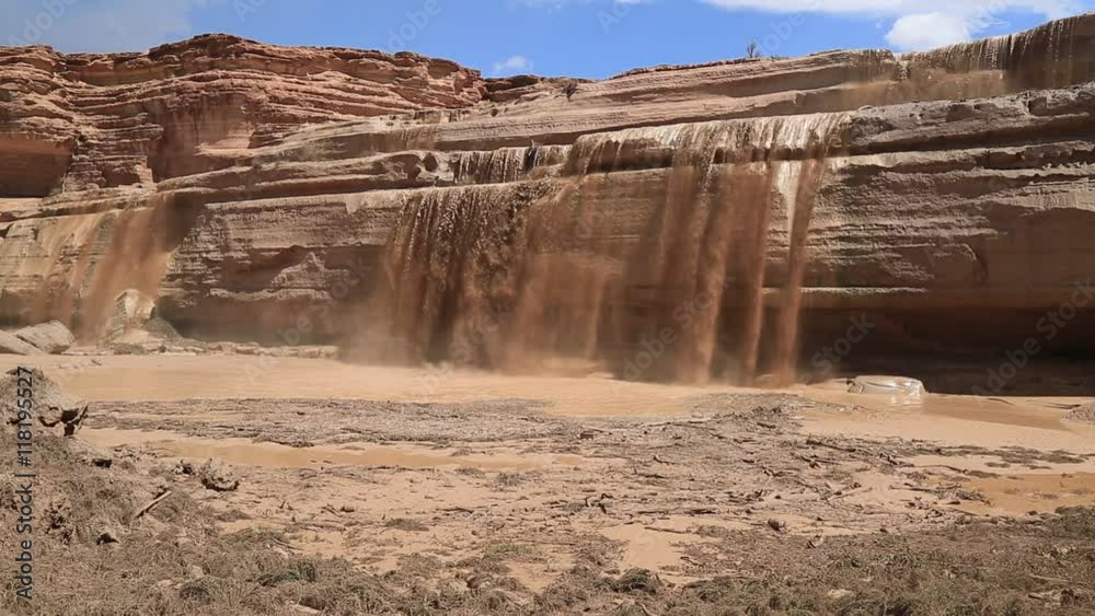 Grand Falls also called Mud Falls in Northern Arizona. Stock Video ...