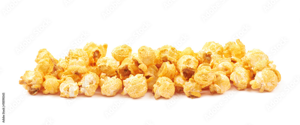 Pile of popcorn flakes isolated Stock Photo | Adobe Stock
