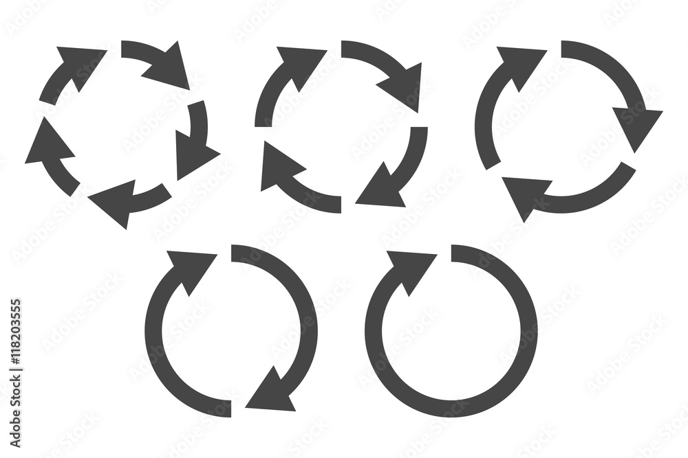 Repetitive process icon with circular arrows explanation. Icon reflect ...
