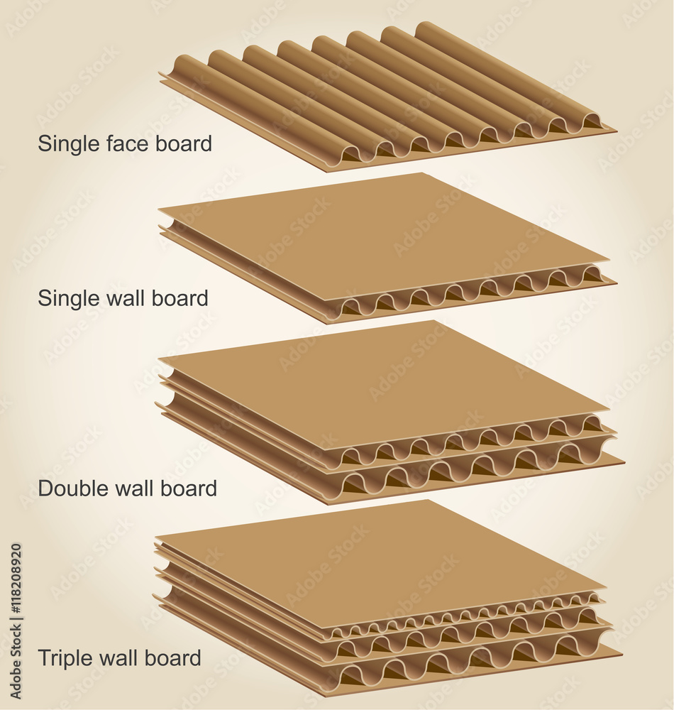 Types of Cardboard wall Stock Vector | Adobe Stock