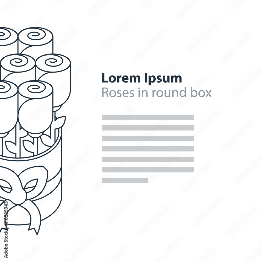 Roses in round box, flowers for special event, elegant gift concept ...