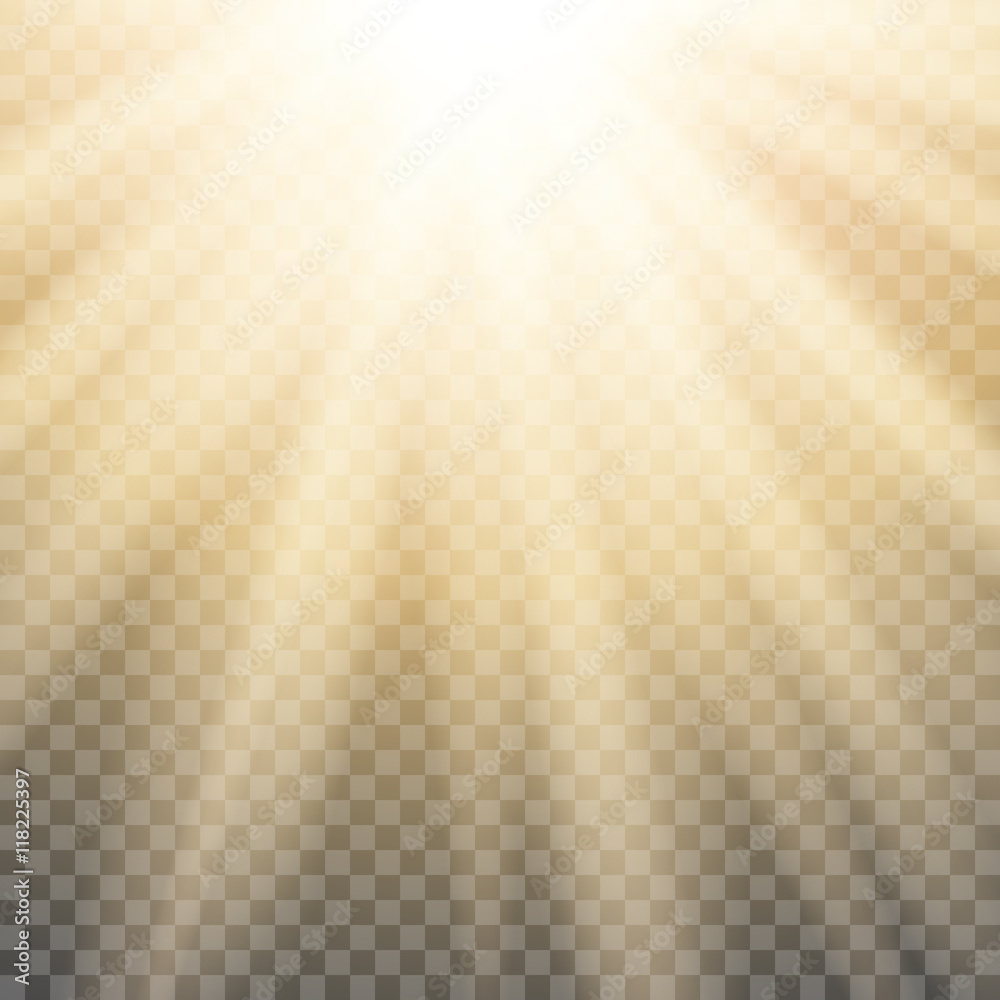 Sun rays on transparent background. Burning sun isolated. Vector. Stock ...