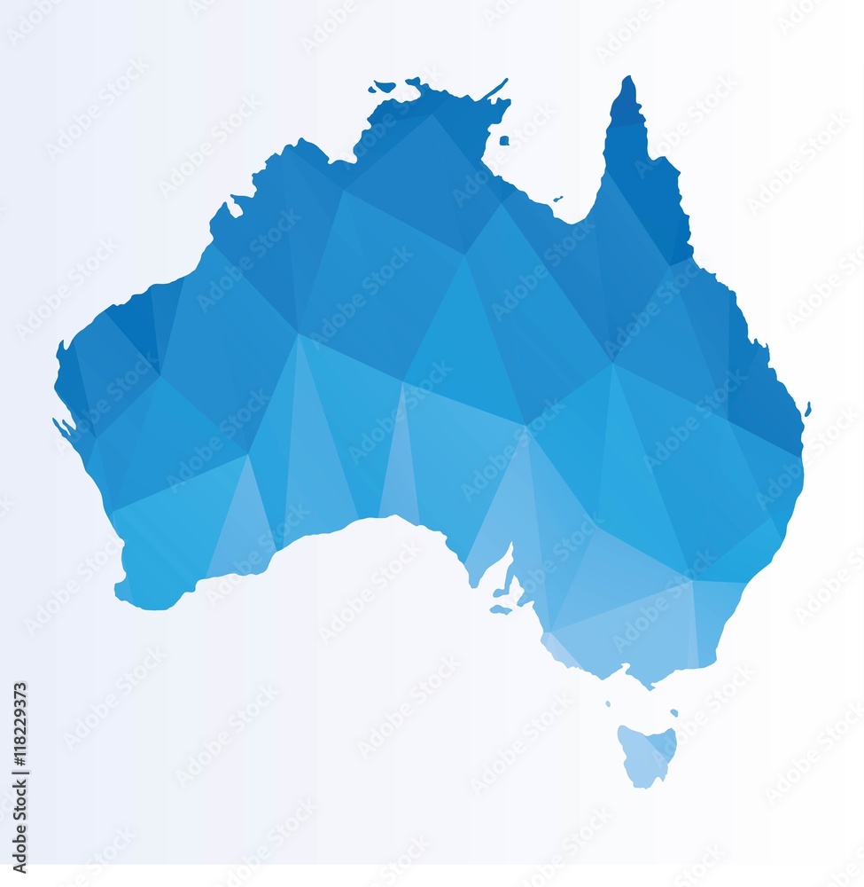Polygonal map of Australia Stock Vector | Adobe Stock