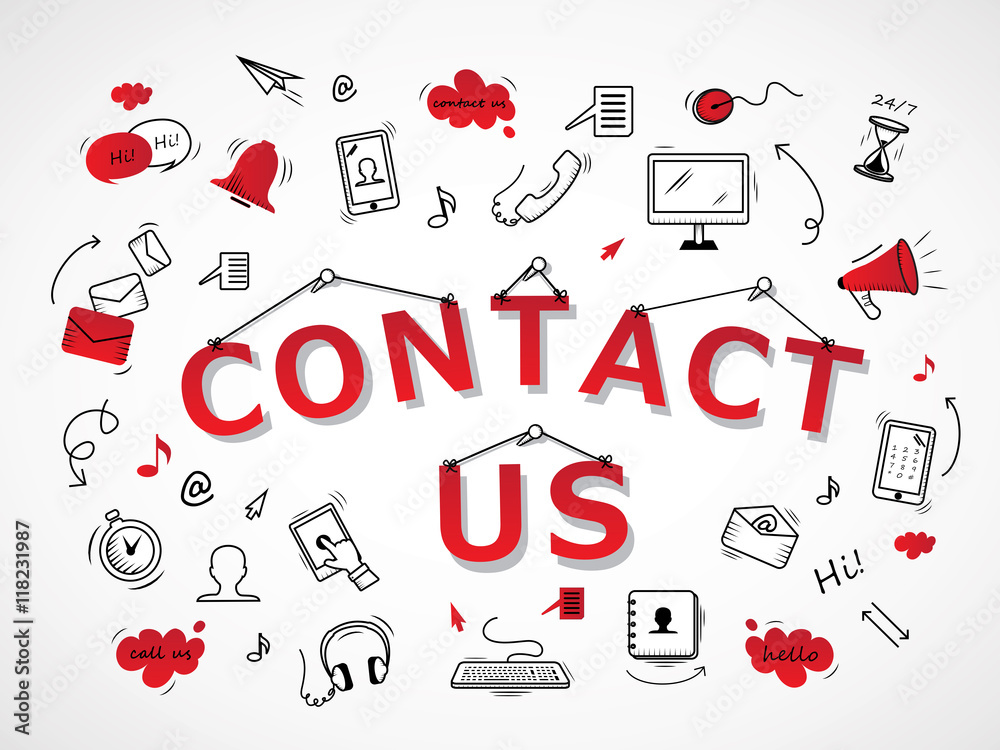 Contact Us Icons Set - Isolated On White Background-Vector Illustration ...