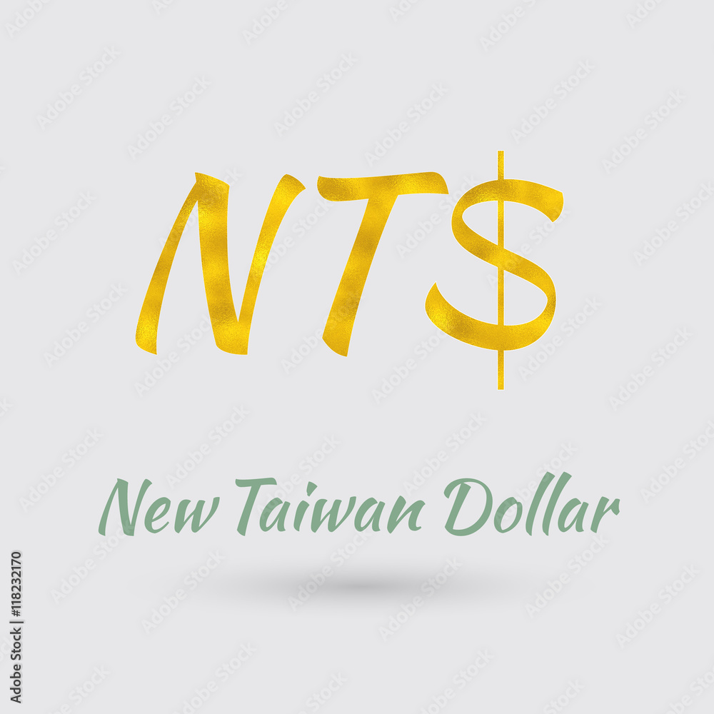 Golden New Taiwan Dollar Symbol Stock Vector | Adobe Stock
