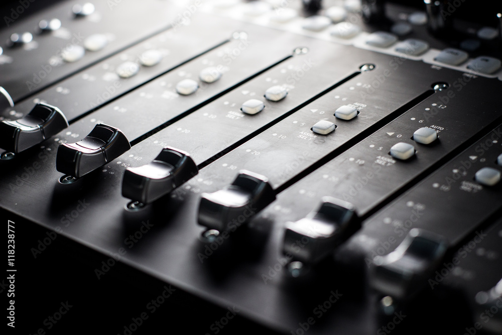 Mixing Console - faders Stock Photo | Adobe Stock