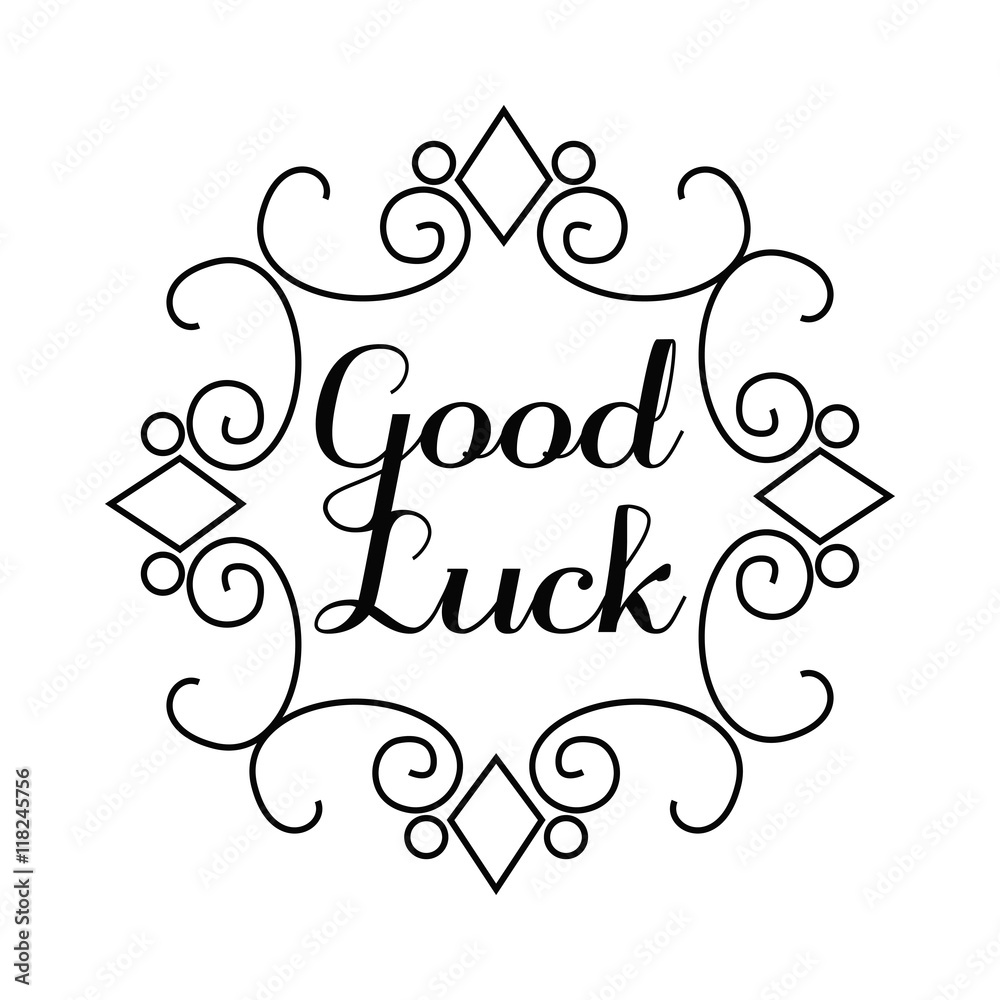 Good Luck lettering in Hand Draw frame Stock Vector | Adobe Stock