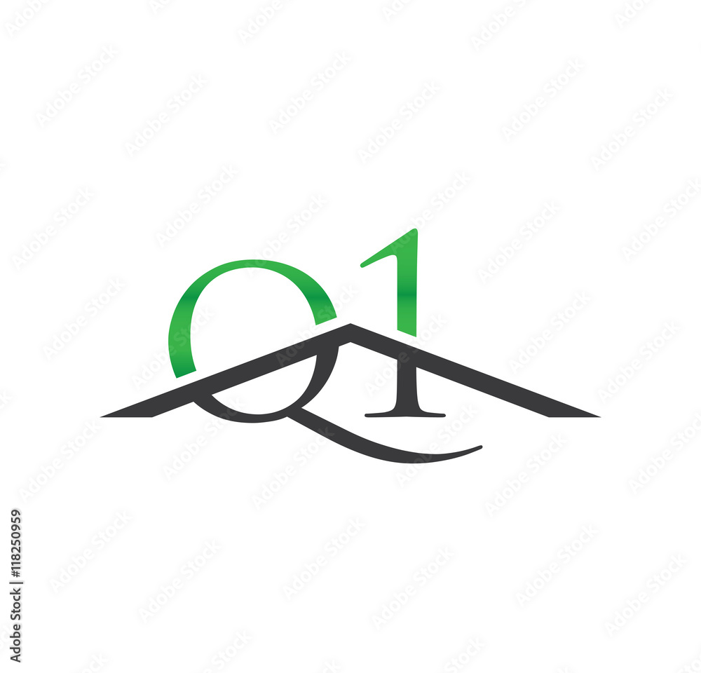 q1 green initial Stock Vector | Adobe Stock