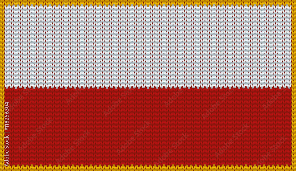 Design of knitted badge of Poland - PL, POL - flag. National Polish ...