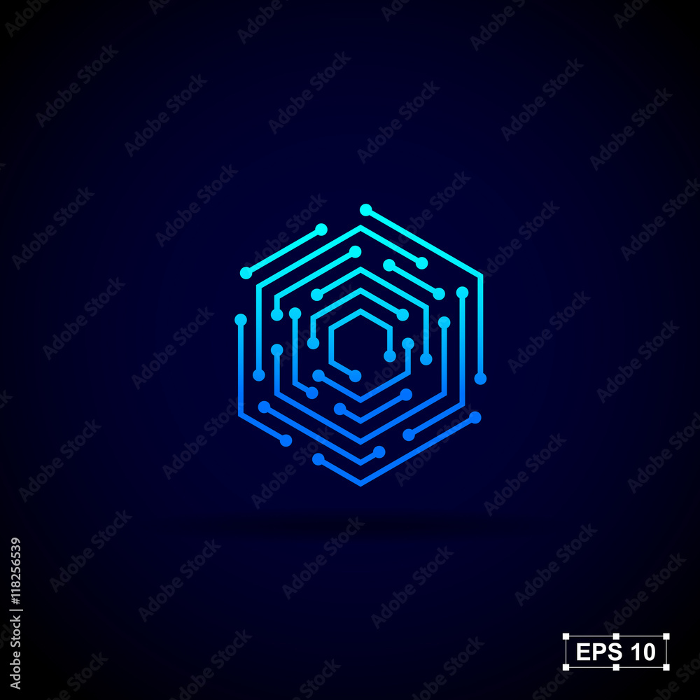 Abstract logo design template,Technology abstract dot connection cross ...