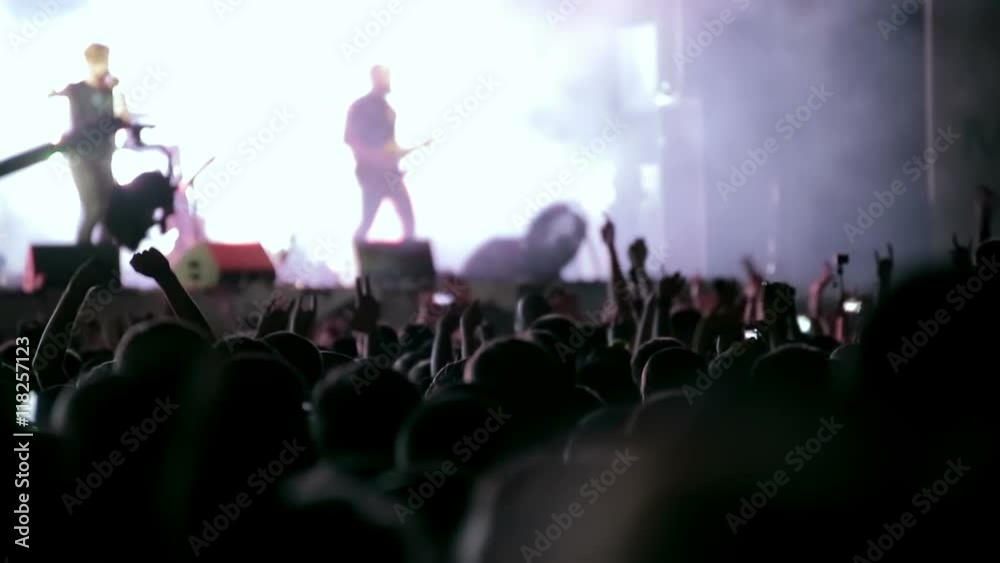 Rock Concert. Dancing Crowd. Stage. Artists. Lights Stock Video | Adobe ...
