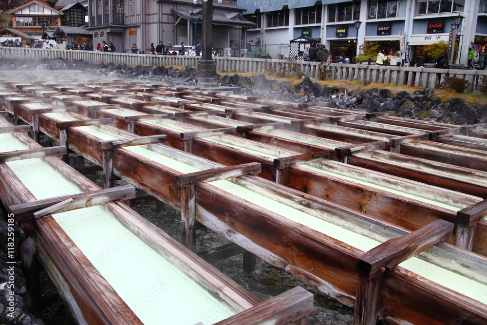 Photo & Art Print The source of hot spring , Kusatsu hot spring Gunma ...
