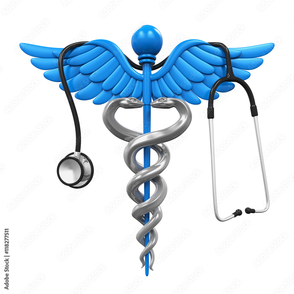 Caduceus Symbol and Stethoscope Stock Illustration | Adobe Stock