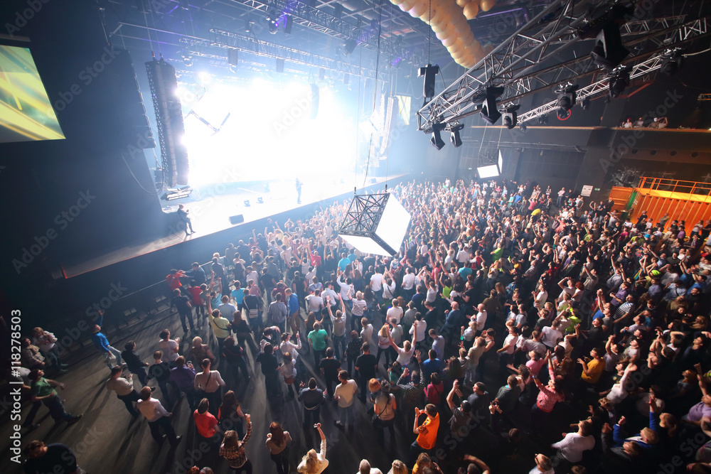 Huge crowd of people at the cult festival Trancemission in Stadium Live ...