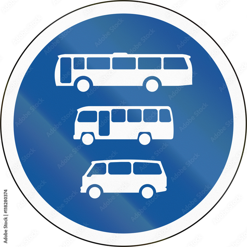 Road sign used in the African country of Botswana - Buses, midi-buses ...