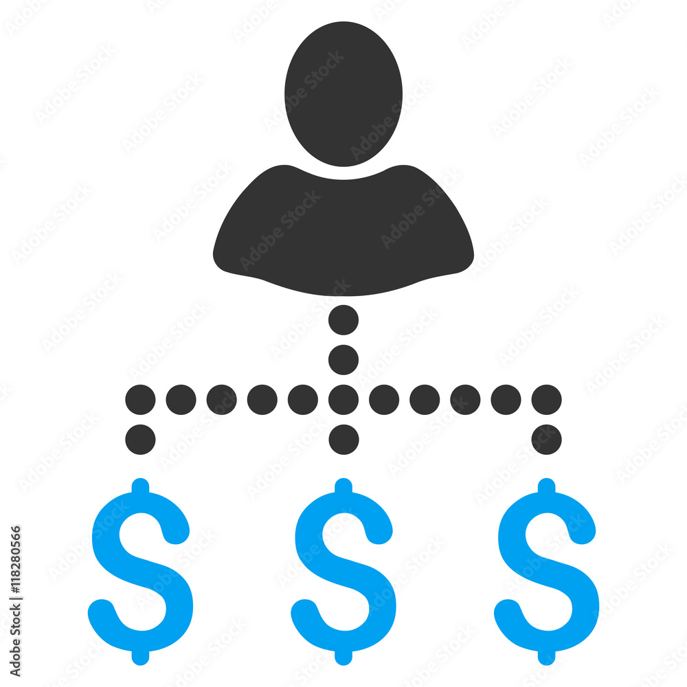 Person Payments icon. Vector style is bicolor flat iconic symbol with ...