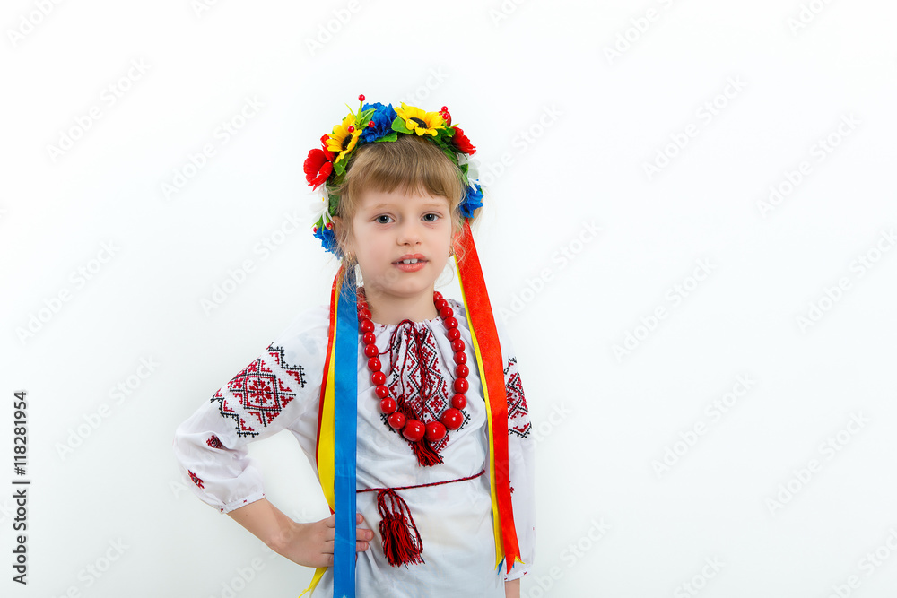Girl in the Ukrainian national native costume/Beautiful Ukrainian girl ...
